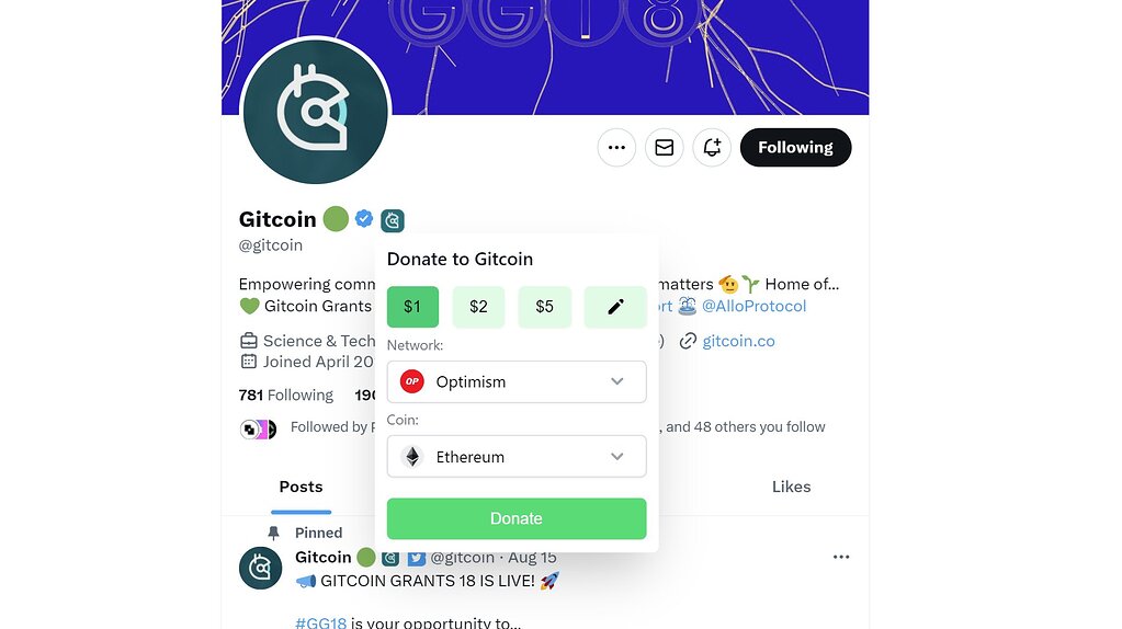 Cross-chain donation widget for Twitter by IDriss - 🧙 🧙‍♀️ Ideas and Open Discussion - Gitcoin ...